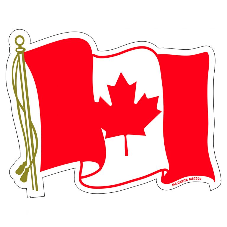 CANADIAN FLAG WAVING DECAL - Ms. Carita Safetruck