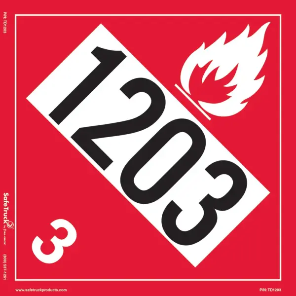 FLAMMABLE 3 - 1203 DECAL - Ms. Carita Safetruck
